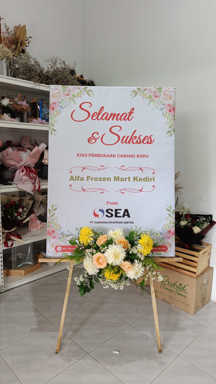 Bunga Papan Ucapan (Banner) 001 - Delarosa Fleur | Toko Bunga Kediri ...